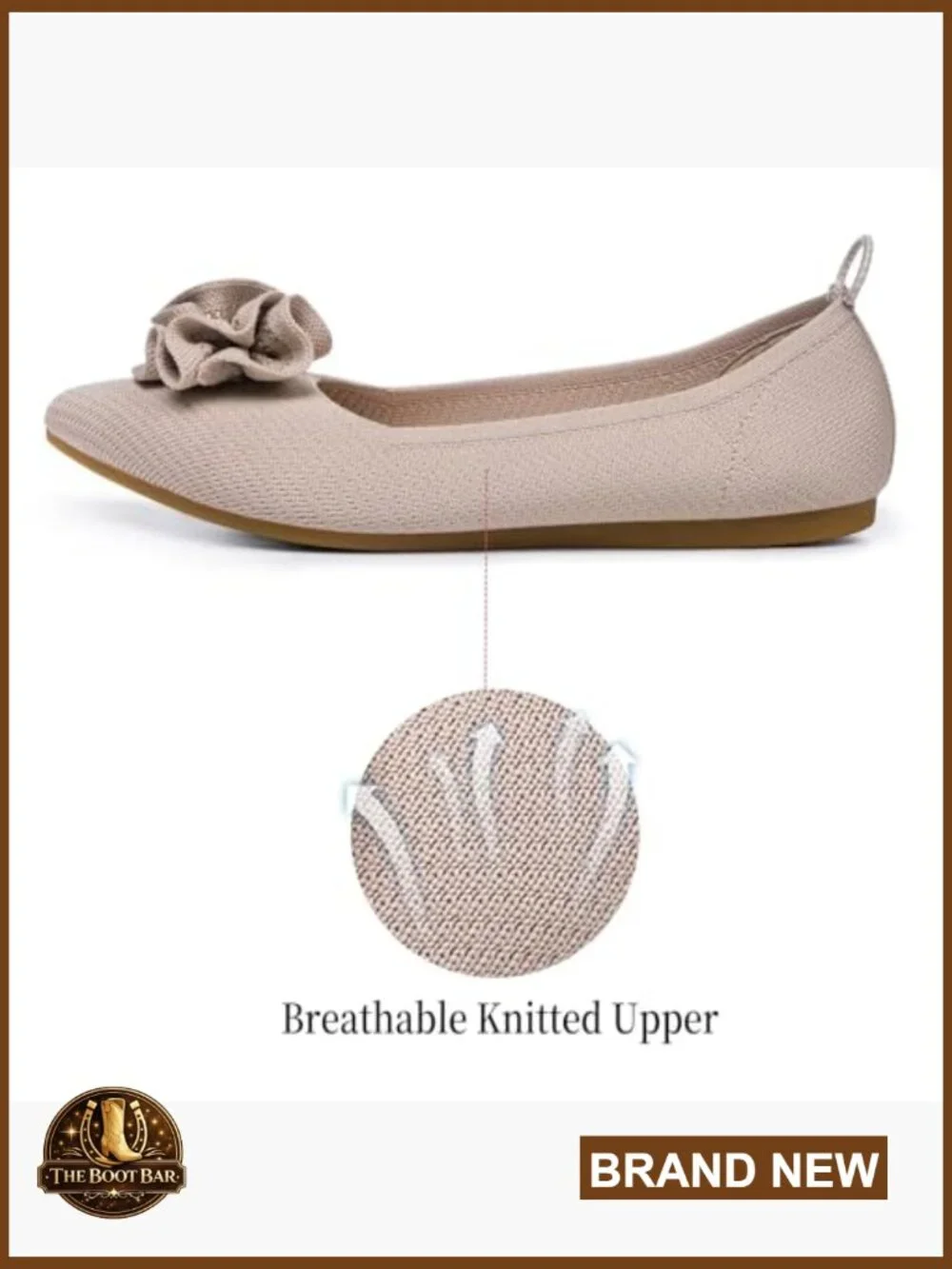 Shoes | Pointed Toe Ballet Flats With Bow Knit Slipon Shoes Comfortable ...